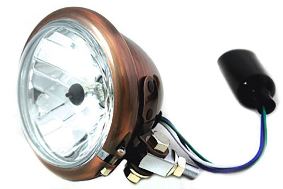 4½ Round Copper Headlight for Harley Davidson Sportster – Sporty Parts